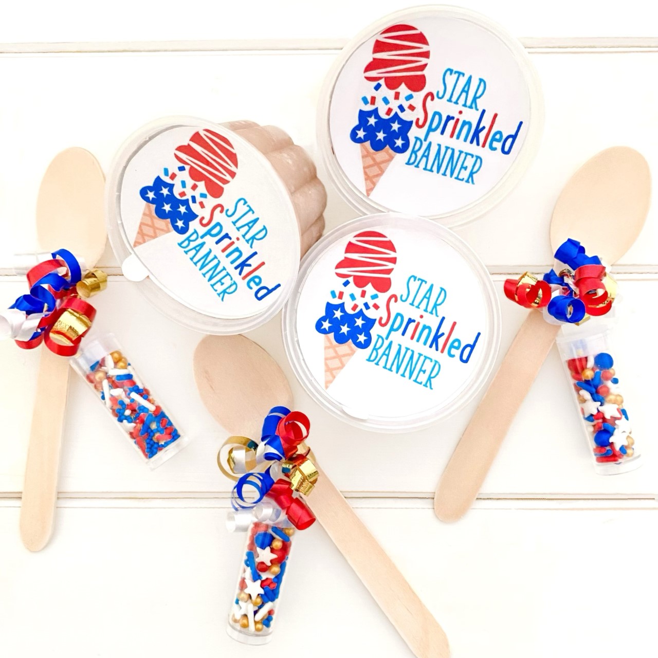 Patriotic Ice Cream Cup - Free Printable Tags!